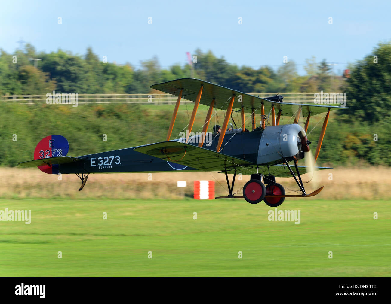 RAF Avro 504K biplane from the Shuttleworth collection flying at ...