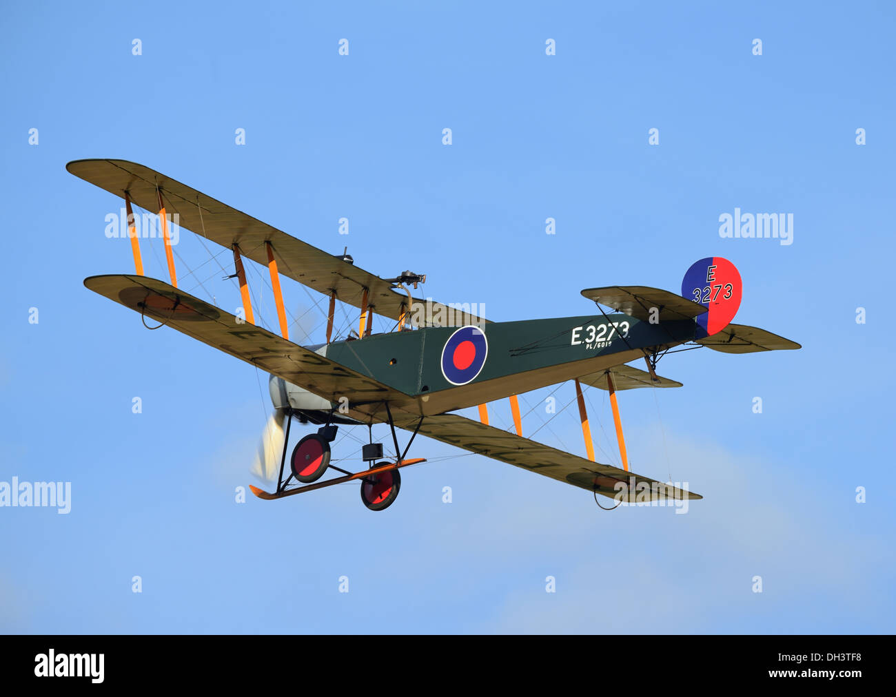 RAF Avro 504K biplane from the Shuttleworth collection flying at ...