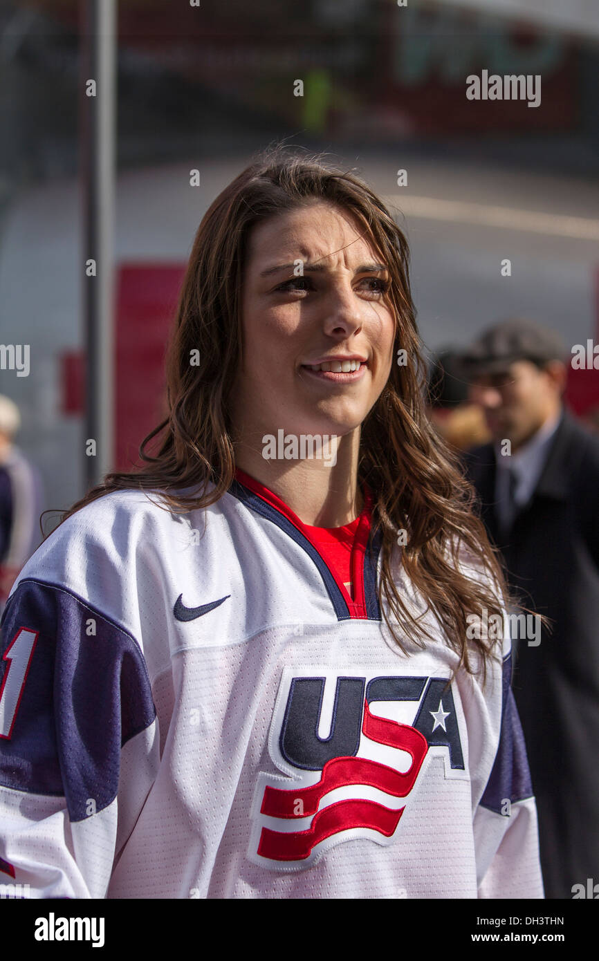 Hilary Knight at the USOC 100 Day Countdown to the Sochi 2014 Olympic ...