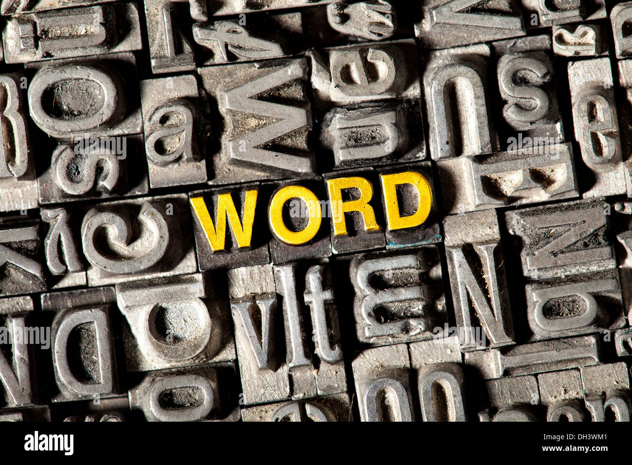 Old lead letters forming the word "word Stock Photo - Alamy