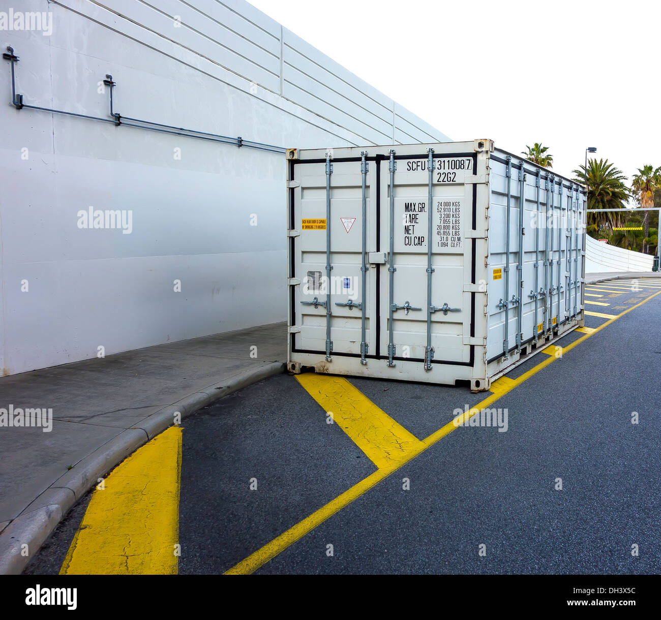 Container on the road Stock Photo - Alamy