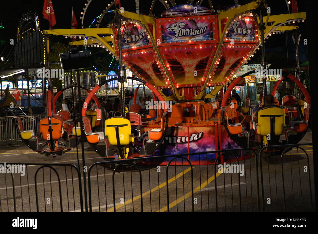 carnival rides ar night Stock Photo - Alamy