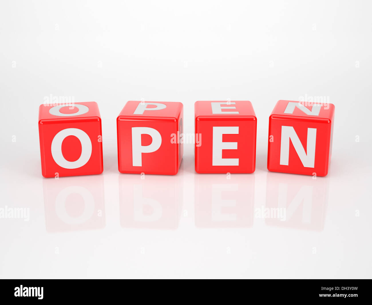 Open out of red Letter Dices Stock Photo - Alamy