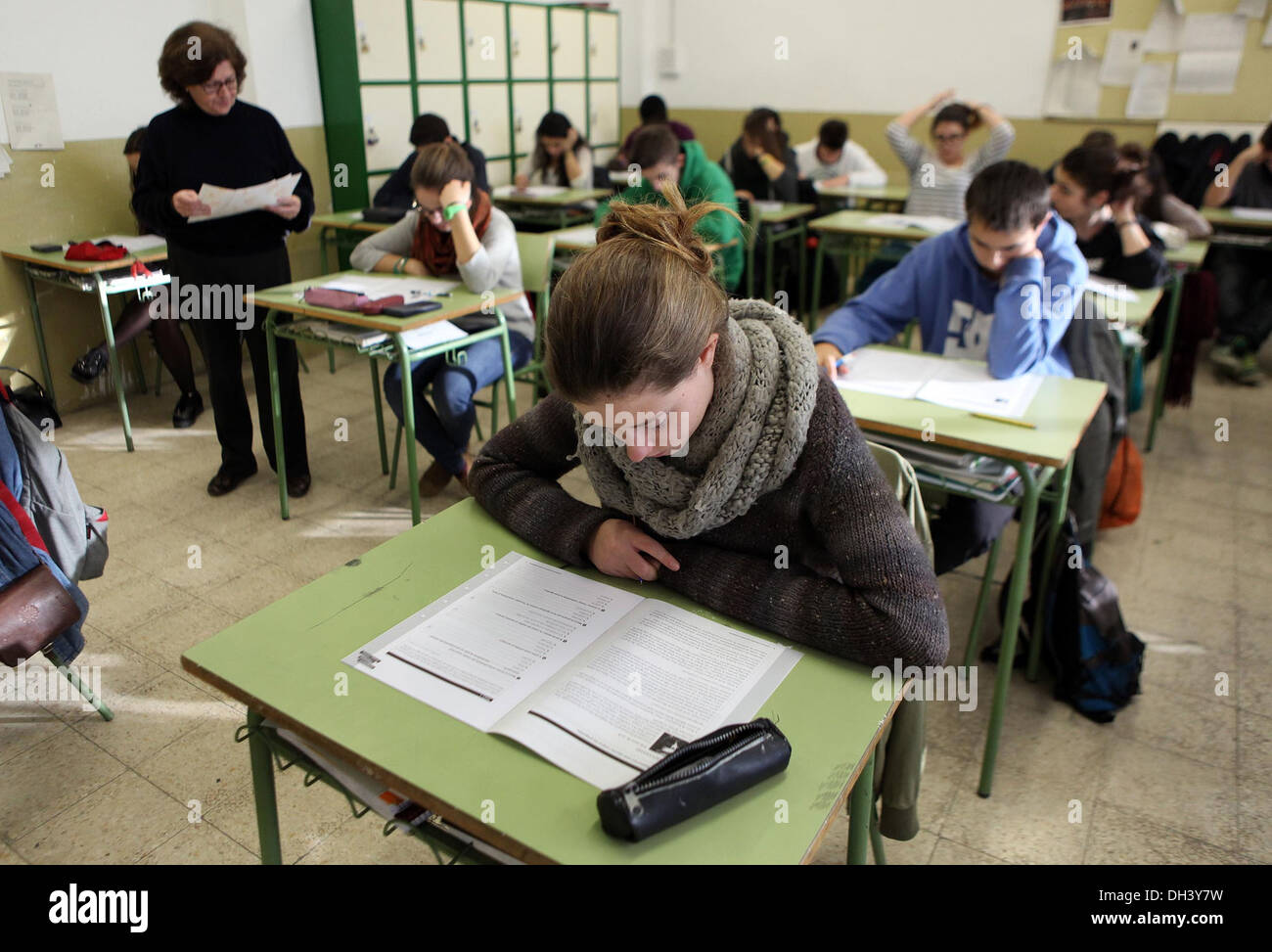 Young students seen on class, Majorca, Spain Stock Photo - Alamy