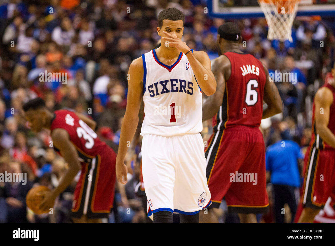 October 30, 2013: Philadelphia 76ers point guard Michael Carter ...