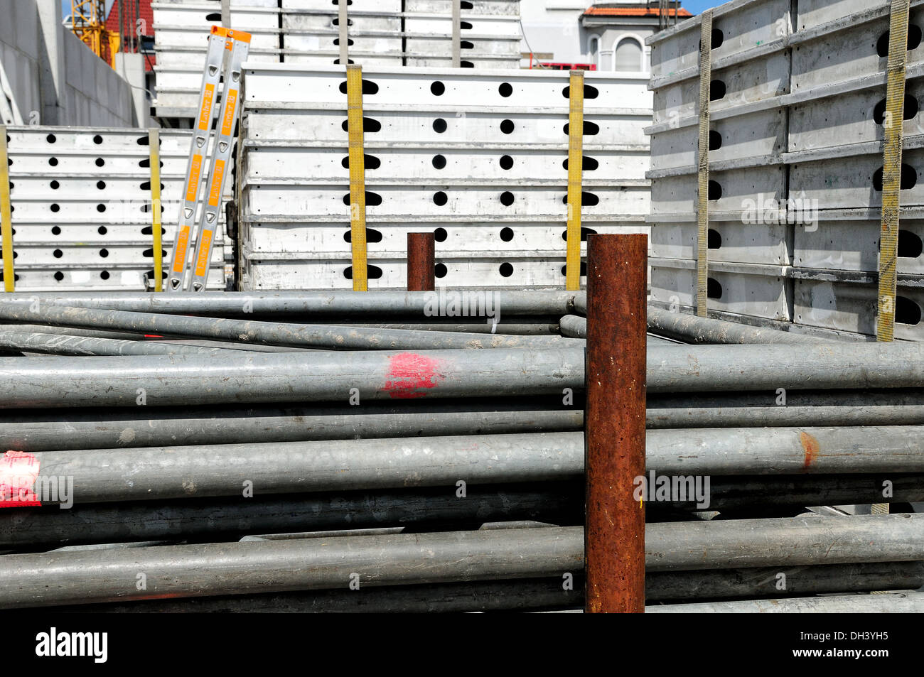 Construction site with building materials Stock Photo - Alamy