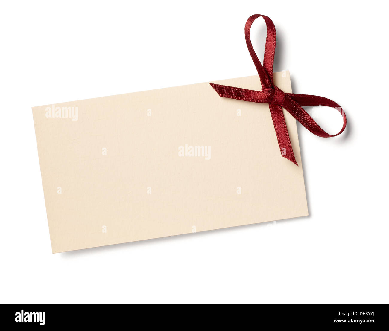 Card note red ribbon Cut Out Stock Images & Pictures - Alamy
