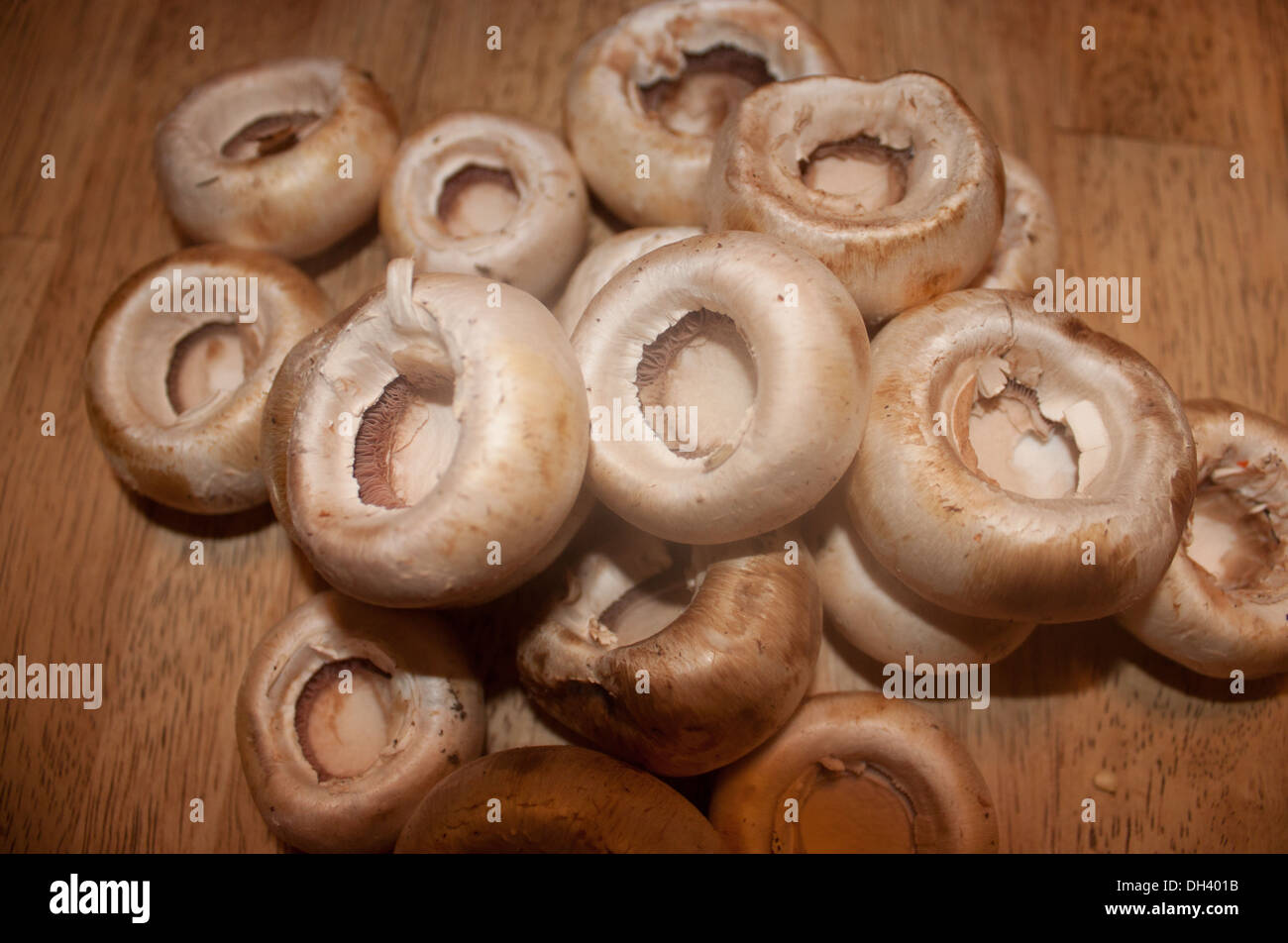 White Button Mushroom Caps Stock Photo - Alamy