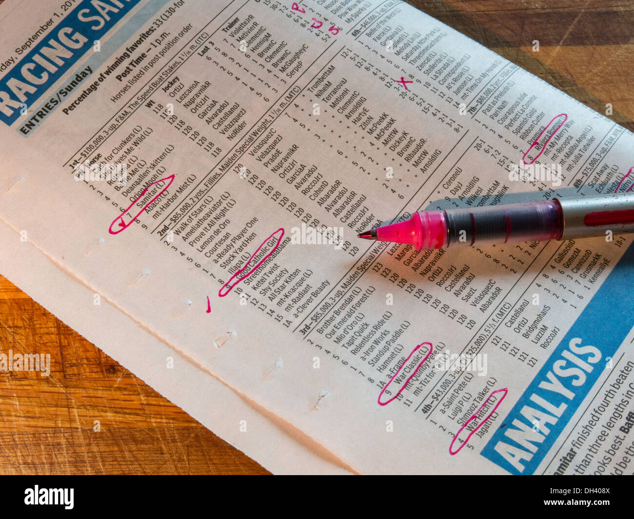 Horse Racing Form Stock Photo - Alamy