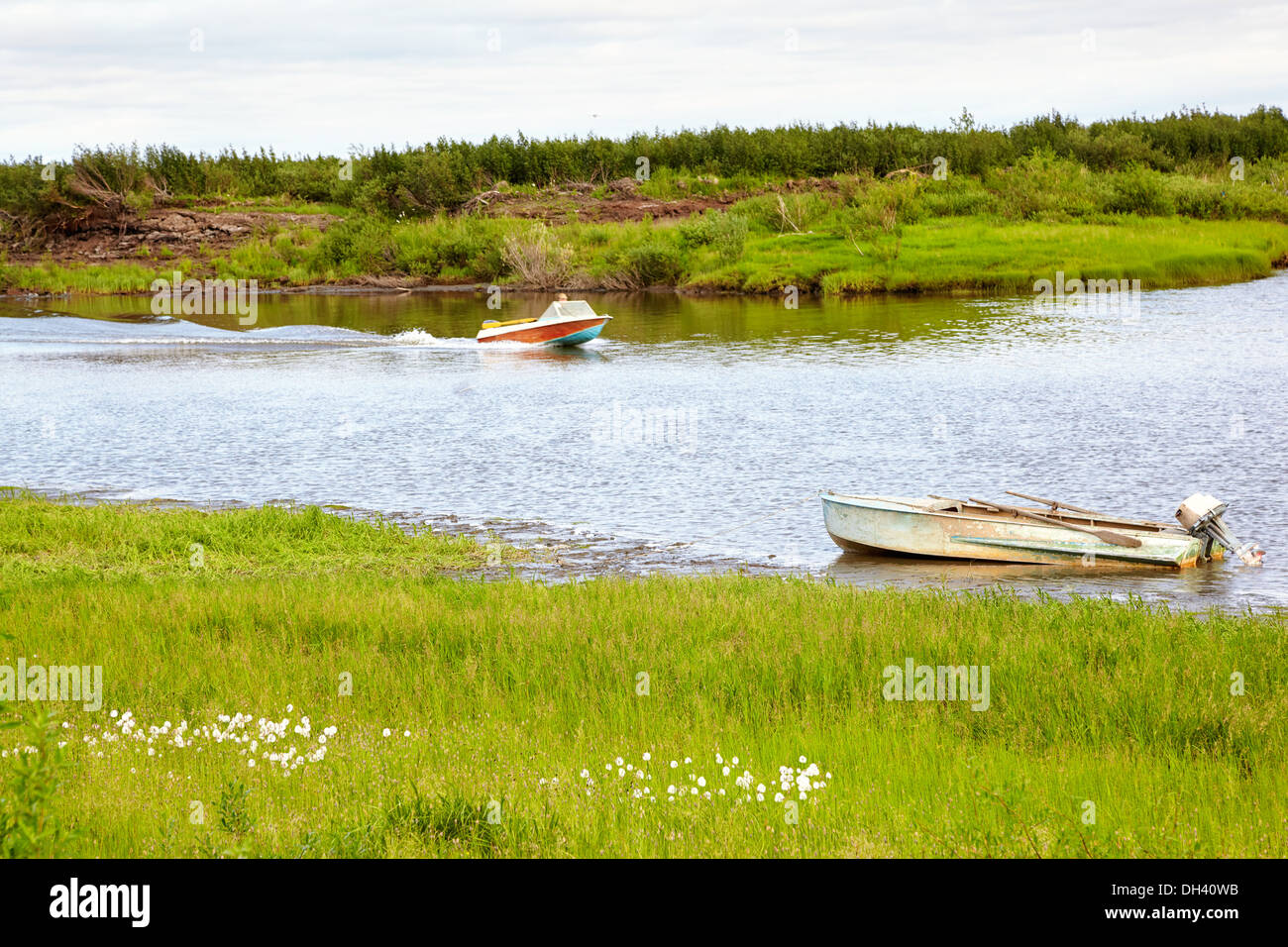 Boats on the river Stock Photo - Alamy