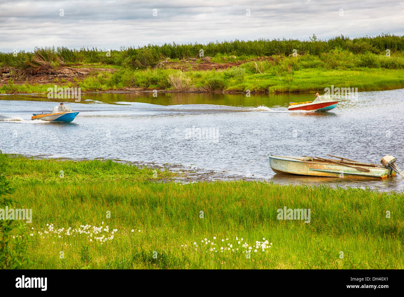 Boats on the river Stock Photo - Alamy