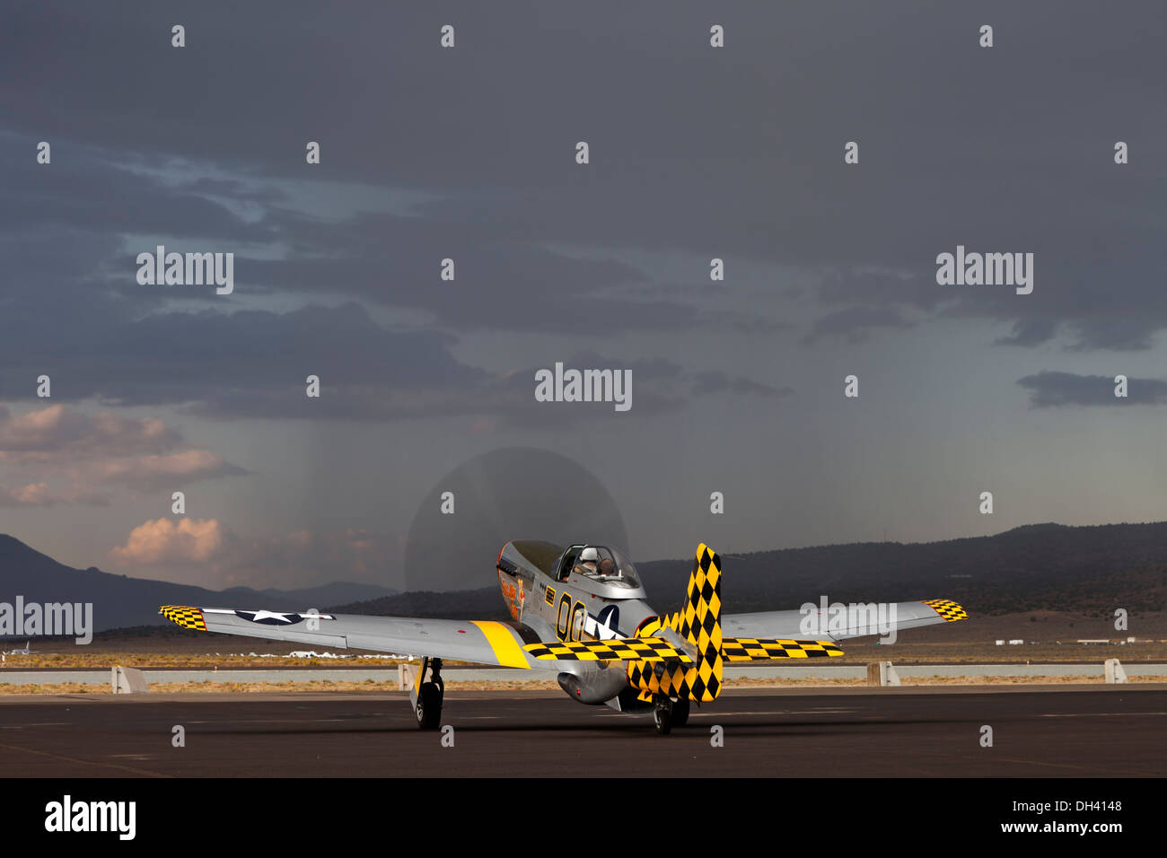 P-51 Mustang on the ramp at Stead Field near Reno, Nevada Stock Photo ...