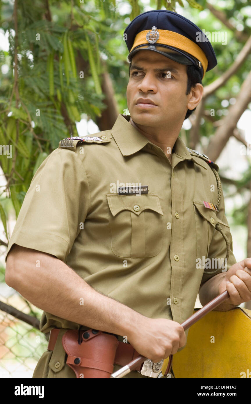 Indian police officer belt hi-res stock photography and images - Alamy