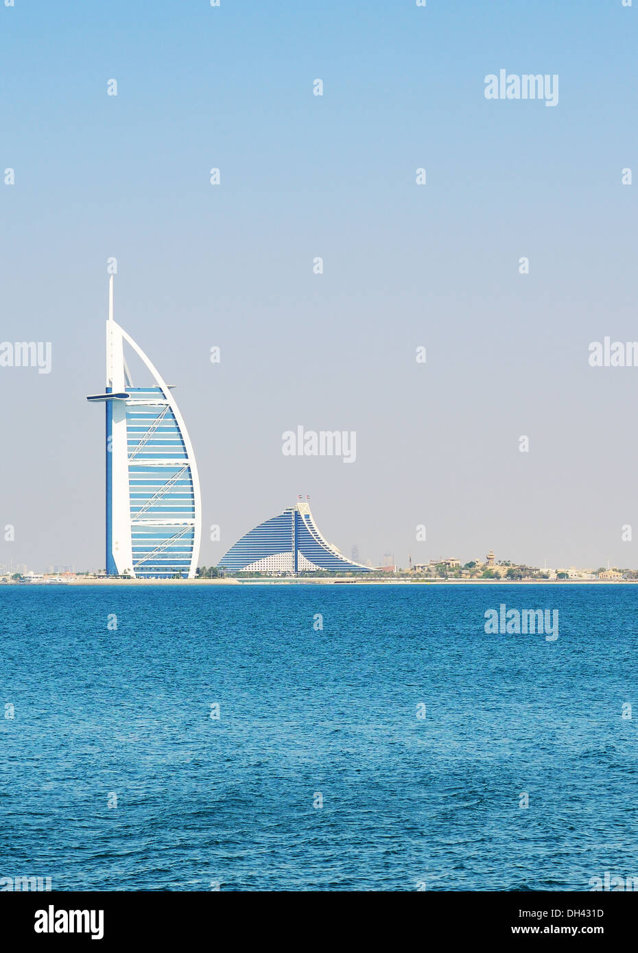 The view on world's first seven stars luxury hotel Burj Al Arab "Tower ...