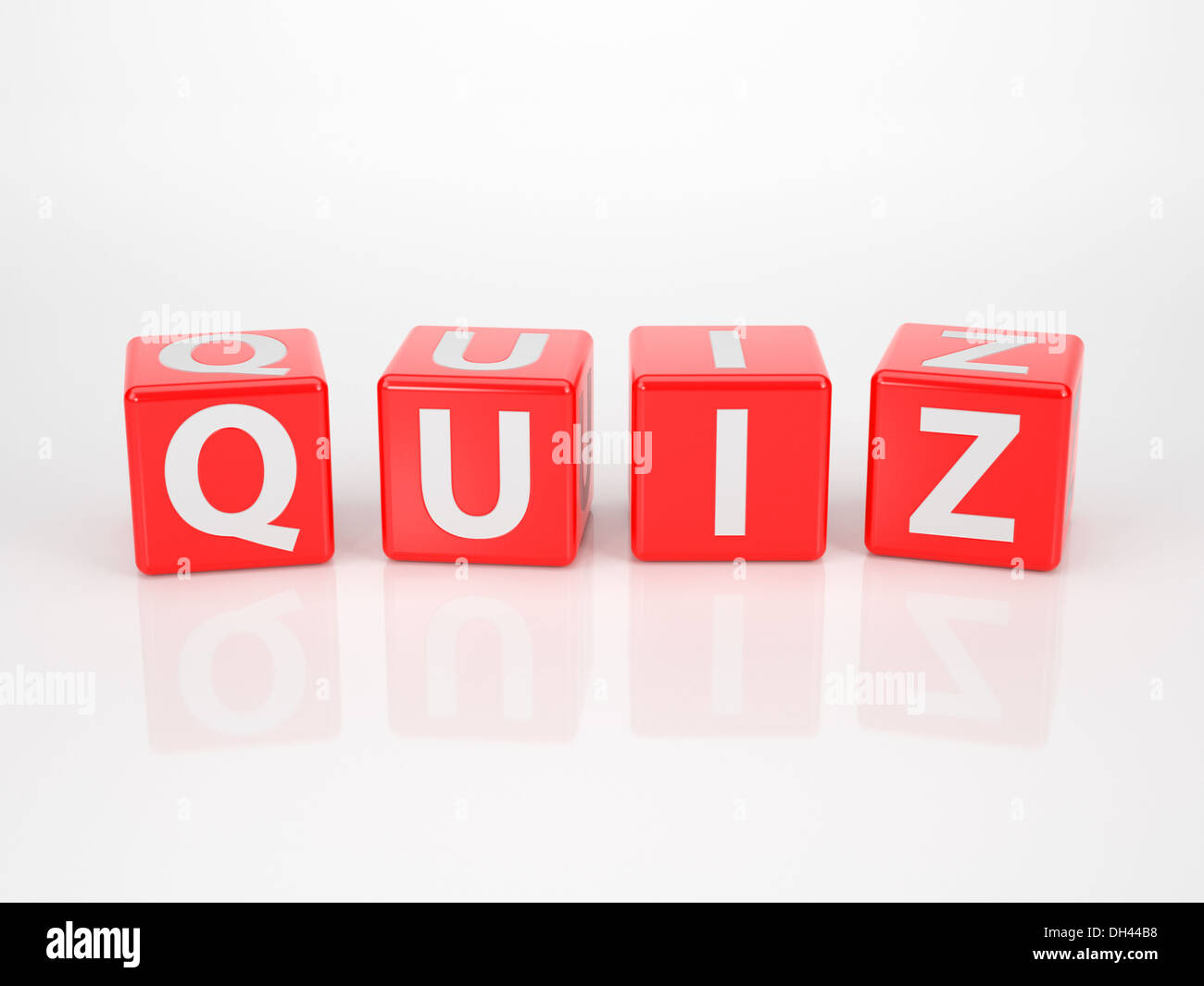 Quiz out of red Letter Dices Stock Photo - Alamy