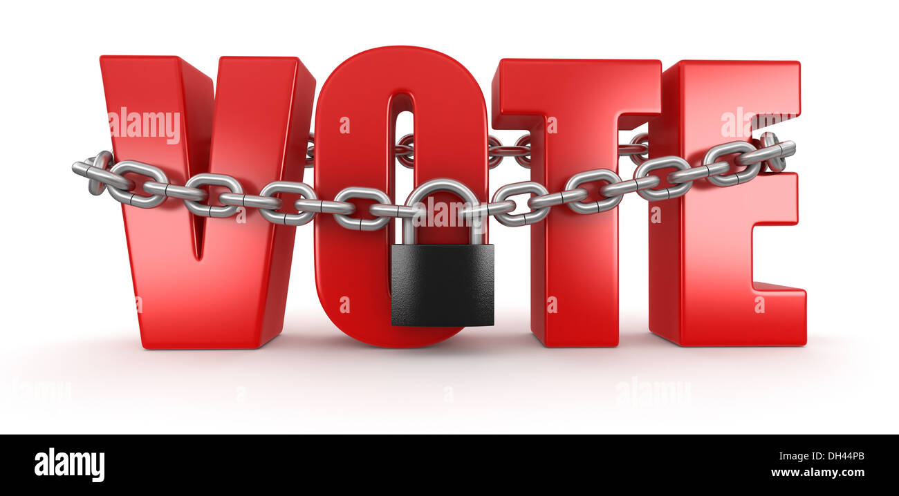 Vote and lock (clipping path included Stock Photo - Alamy