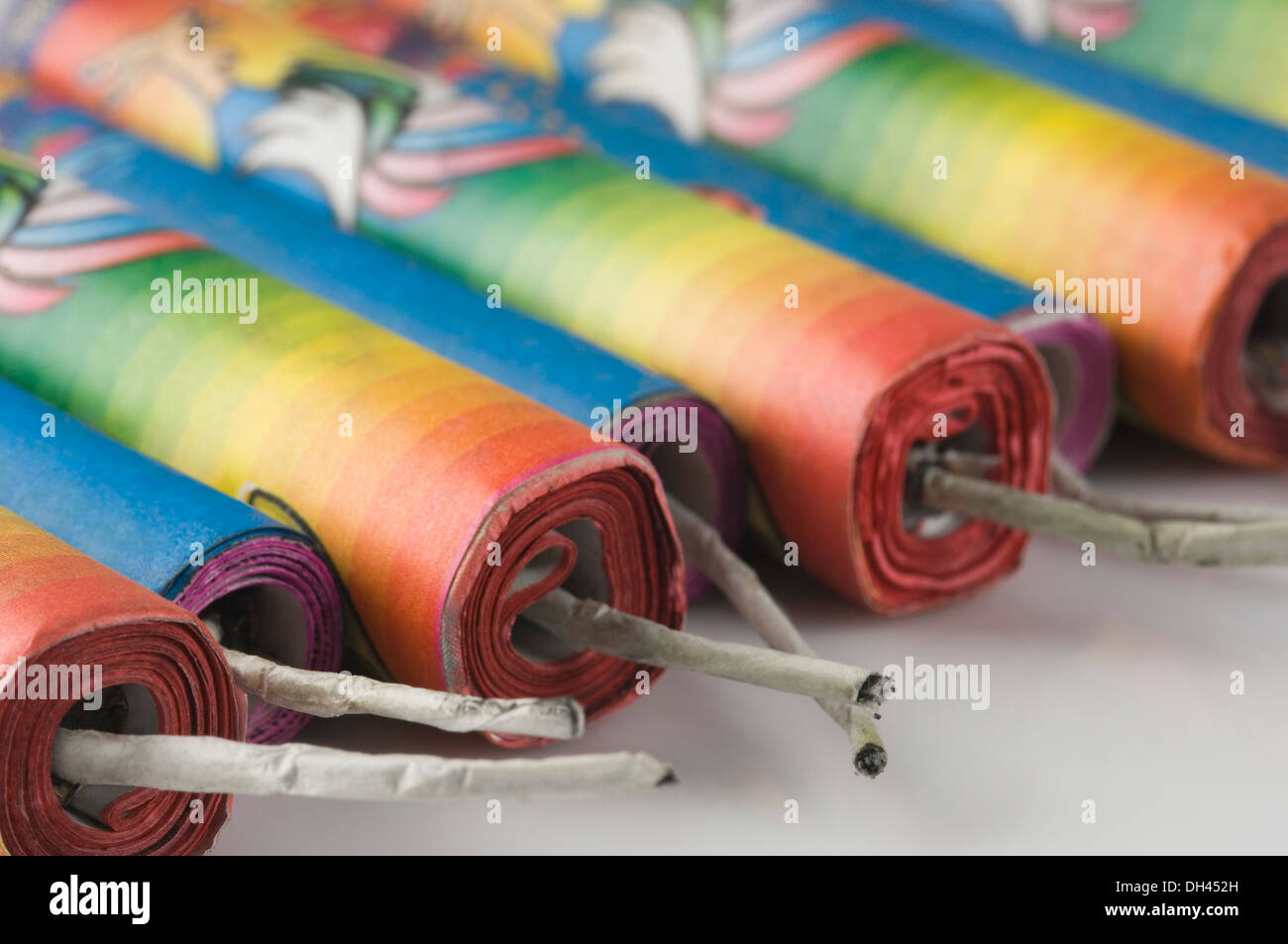 Close-up of firecrackers in a row Stock Photo - Alamy