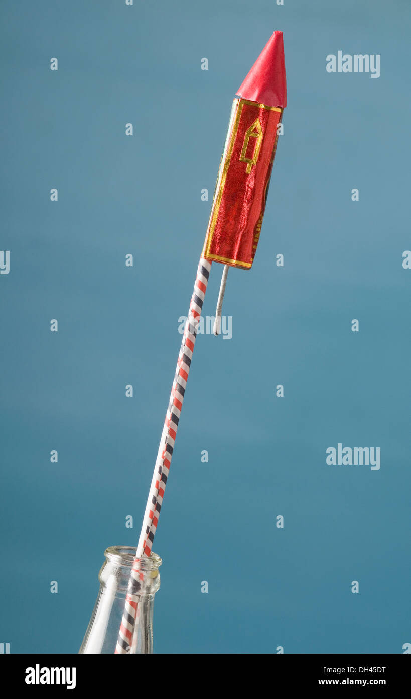 Bottle Rocket Firework Launching