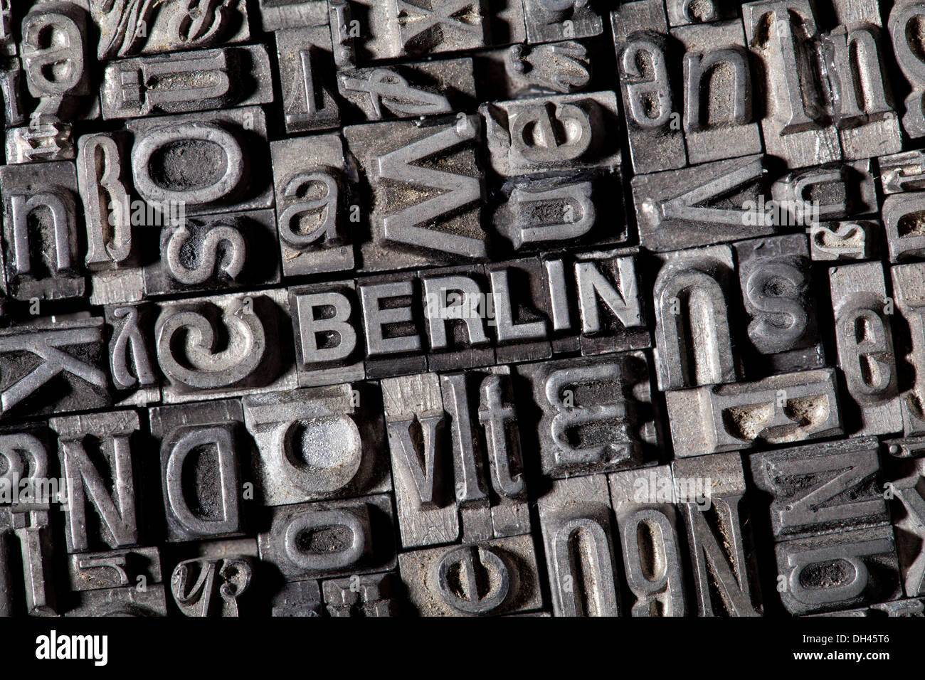 Old lead letters forming the word BERLIN Stock Photo - Alamy