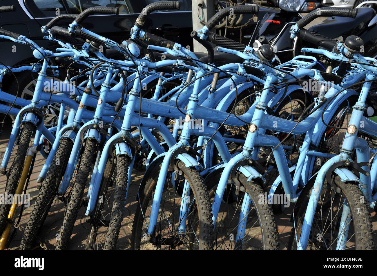 Blue Colour Bicycles at Mumbai Maharashtra India Stock Photo - Alamy