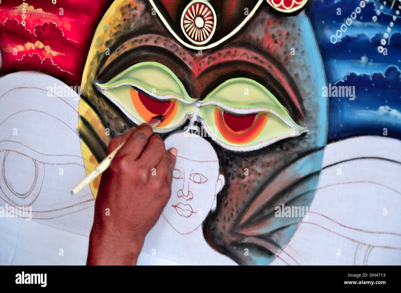 Man drawing tantric painting at Pushkar Rajasthan India Asia Stock ...