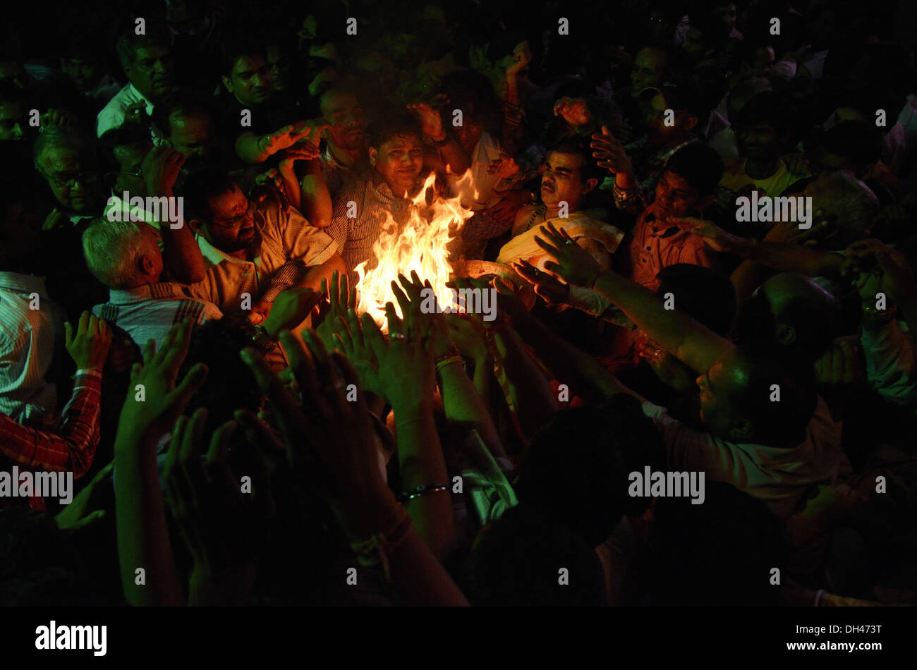 Rural India Crowd Fire High Resolution Stock Photography and Images - Alamy
