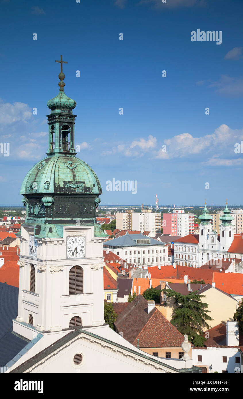View of Basilica and city skyline, Gyor, Western Transdanubia, Hungary ...