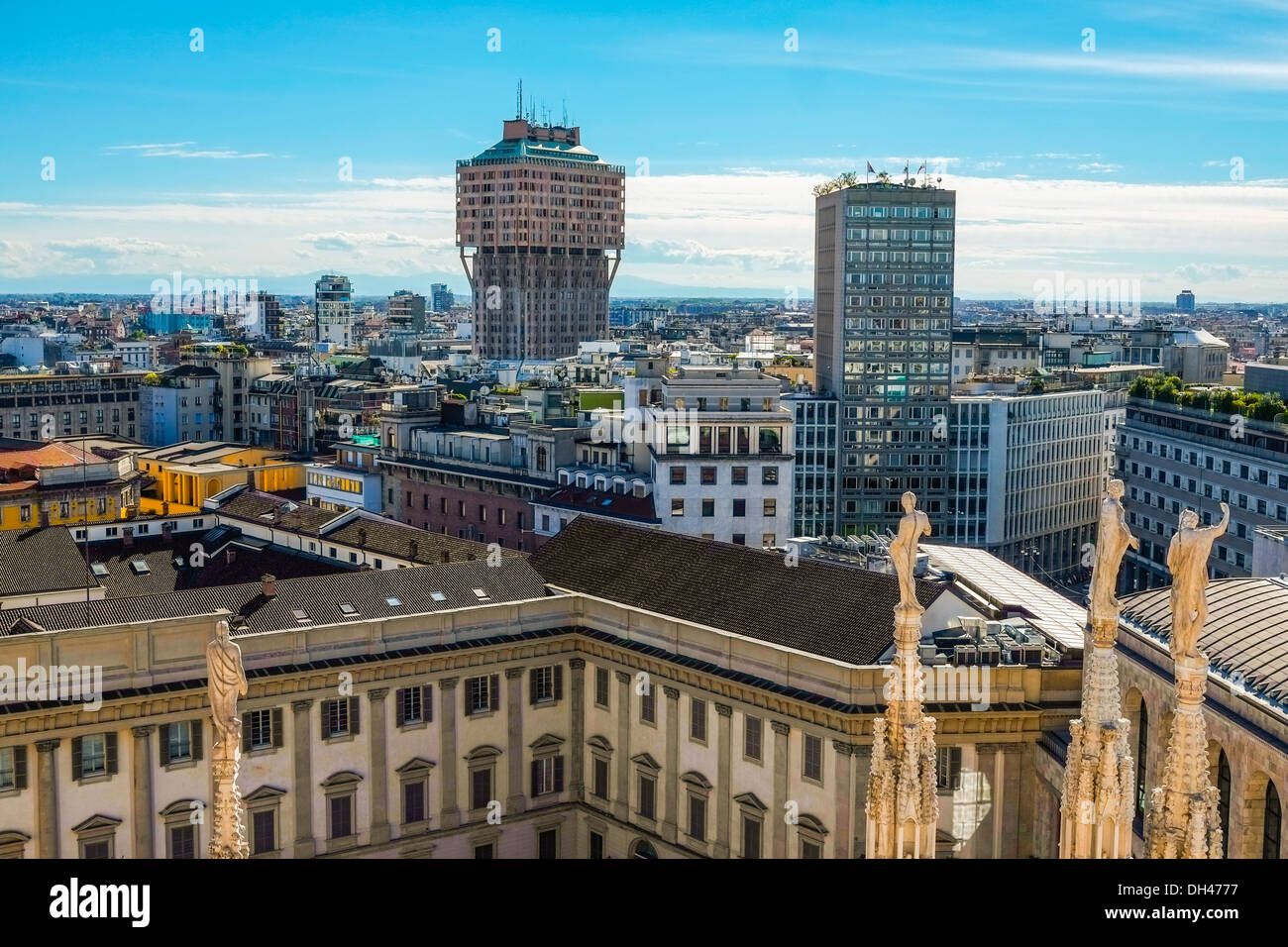 Aerial view of milan downtown with dome steeple Stock Photo - Alamy