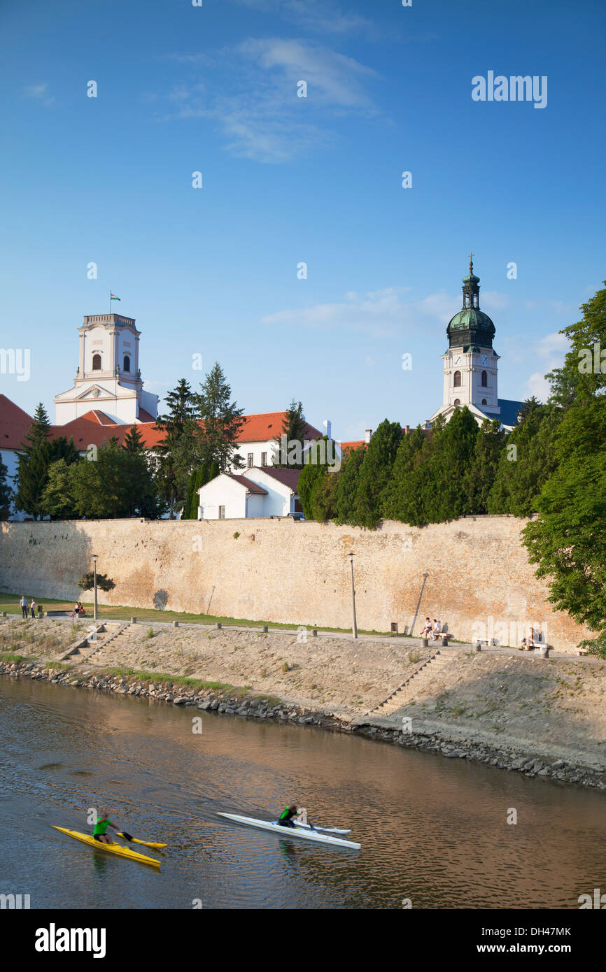 Basilica and Bishop's Palace, Gyor, Western Transdanubia, Hungary Stock ...