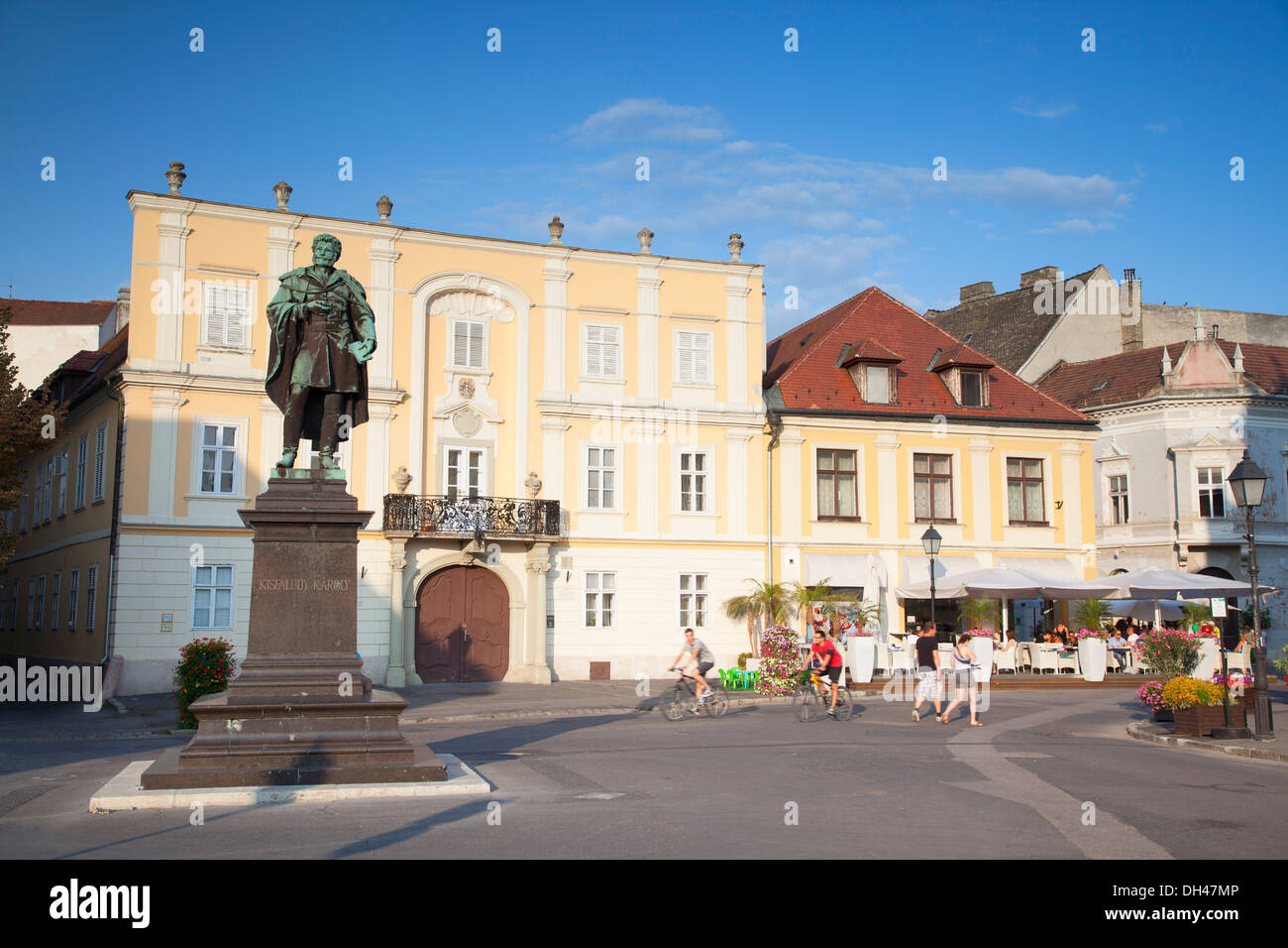 Statue in Vienna Square, Gyor, Western Transdanubia, Hungary Stock ...