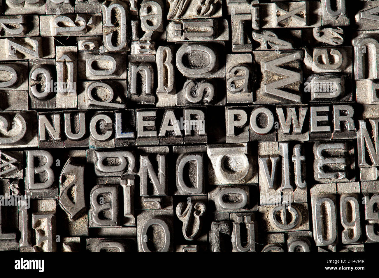 Old lead letters forming the words NUCLEAR POWER Stock Photo - Alamy