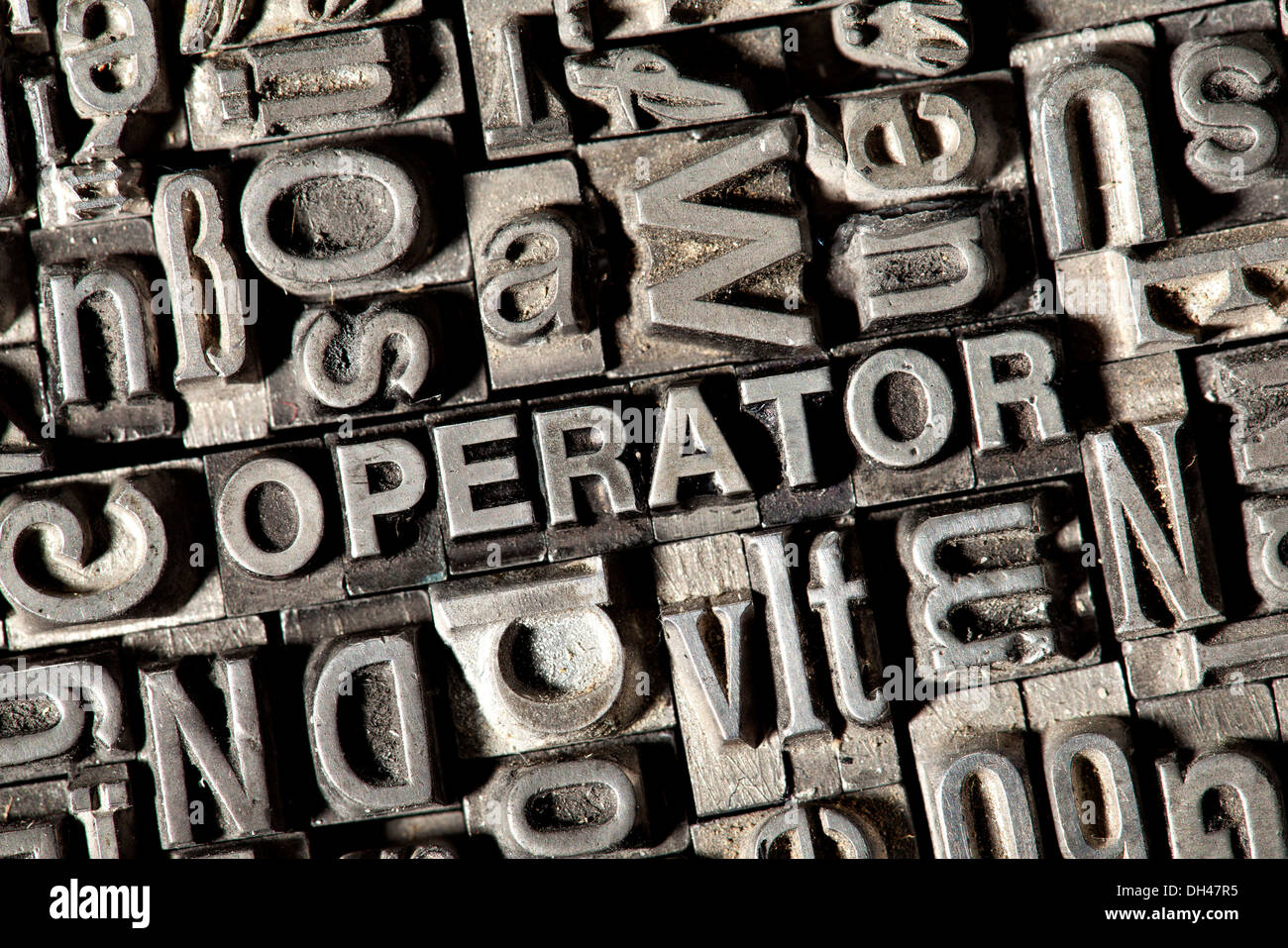 Old lead letters forming the word OPERATOR Stock Photo - Alamy