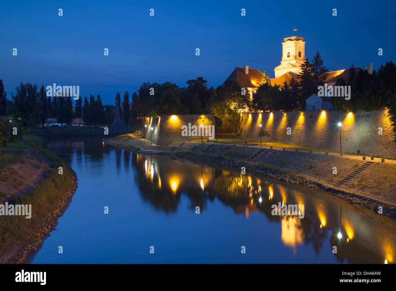 Bishop's Palace at dusk, Gyor, Western Transdanubia, Hungary Stock ...