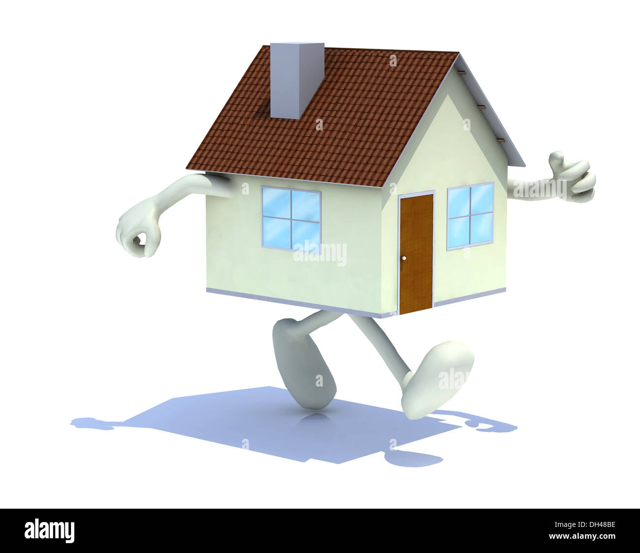 home with arms and legs walking, 3d illustration Stock Photo - Alamy