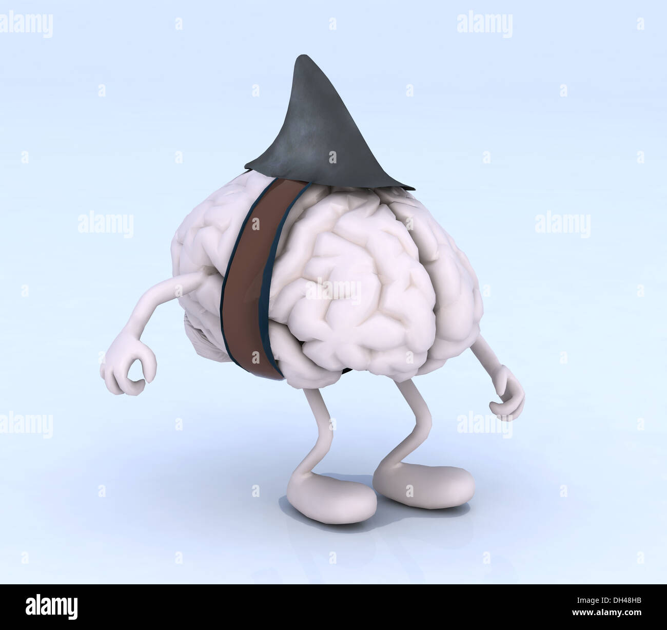 human brain with arms, legs and shark fin masquerade Stock Photo - Alamy