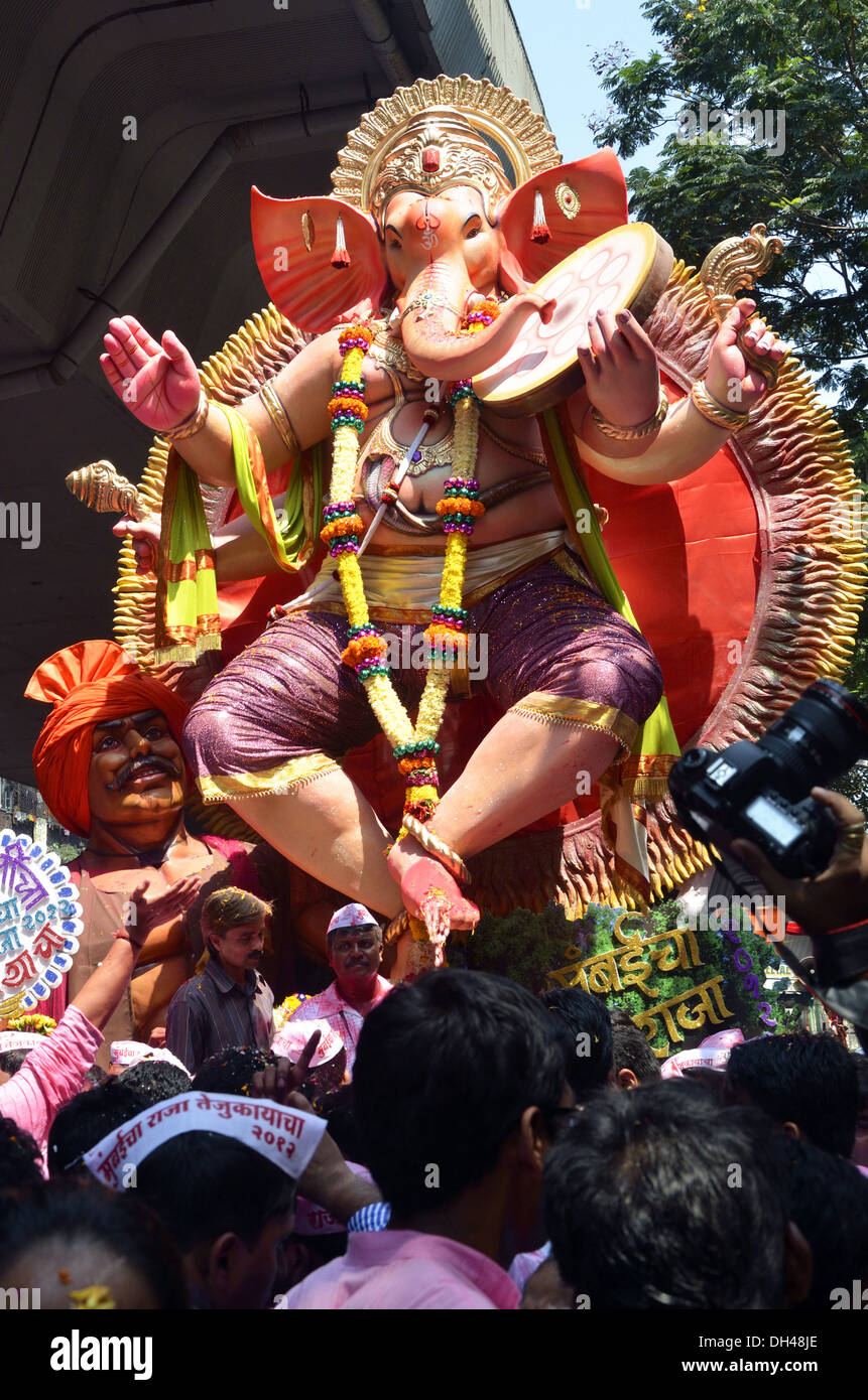 Procession of Ganpati idol ganesh festival Mumbai Maharashtra India ...
