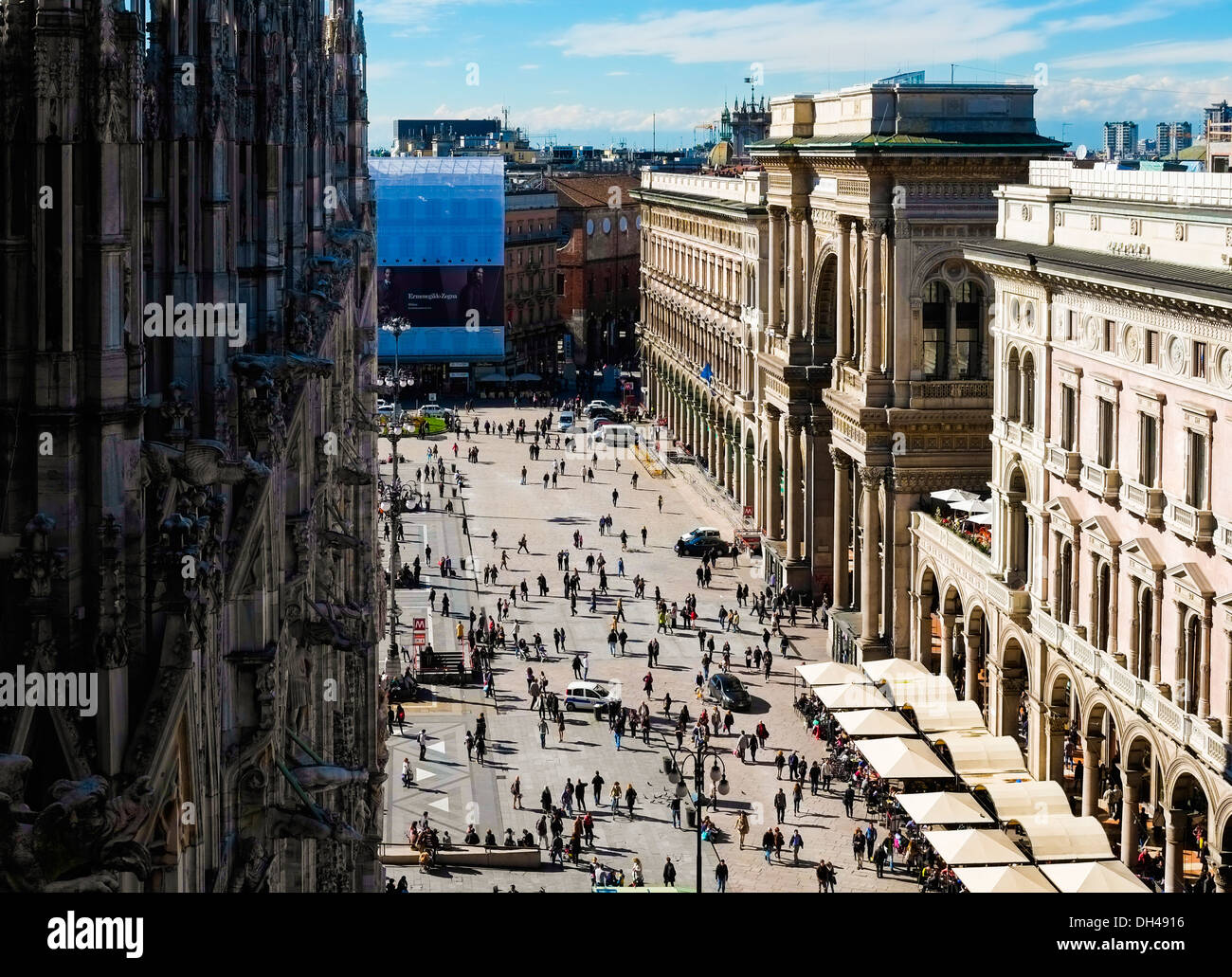 Duomo square from duomo terrace, Milan, Italy Stock Photo - Alamy