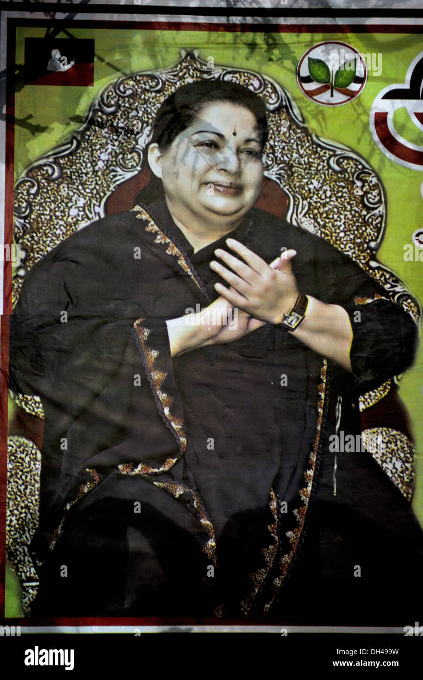 Poster Of Jayalalitha Chief Minister In Tamil Nadu India Asia Stock poster-of-jayalalitha-chief-minister-in-tamil-nadu-india-asia-stock