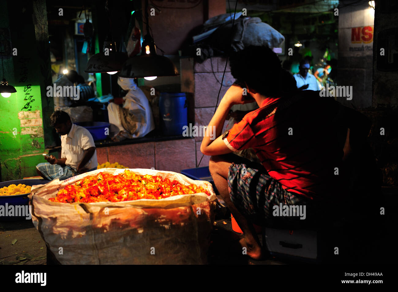 Koyambedu Flower Market Chennai Tamil Nadu India Asia Stock Photo Alamy