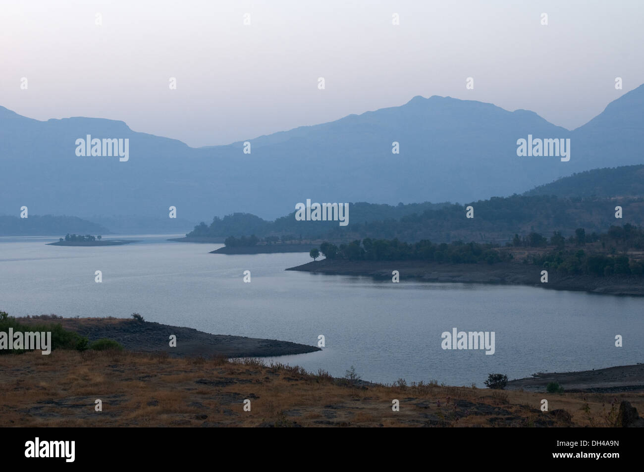 Landscape of lake Bhandardara Maharashtra India Asia Stock Photo - Alamy