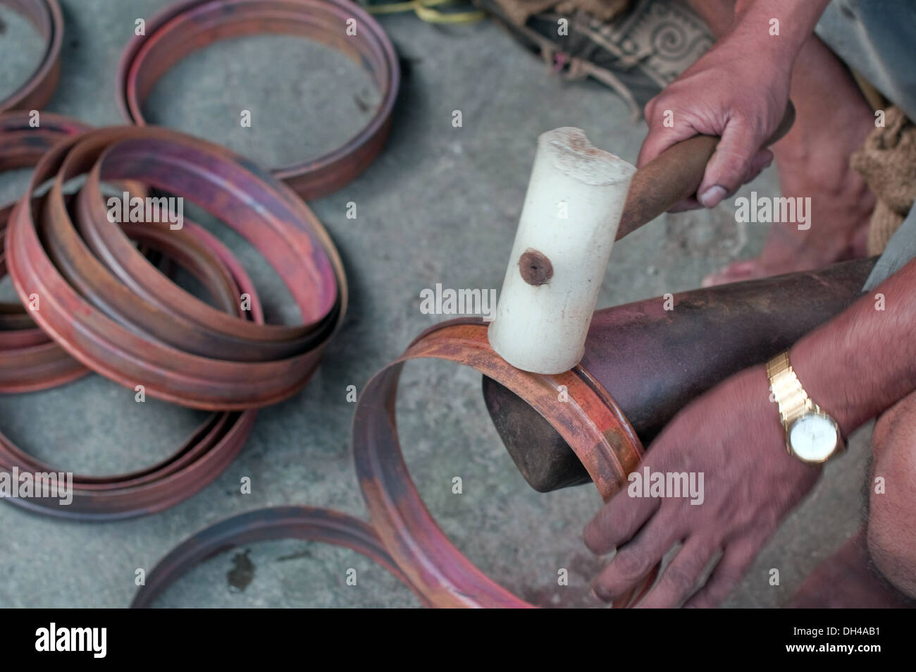 hammering copper base ring for proper flatness Pune Maharashtra India ...