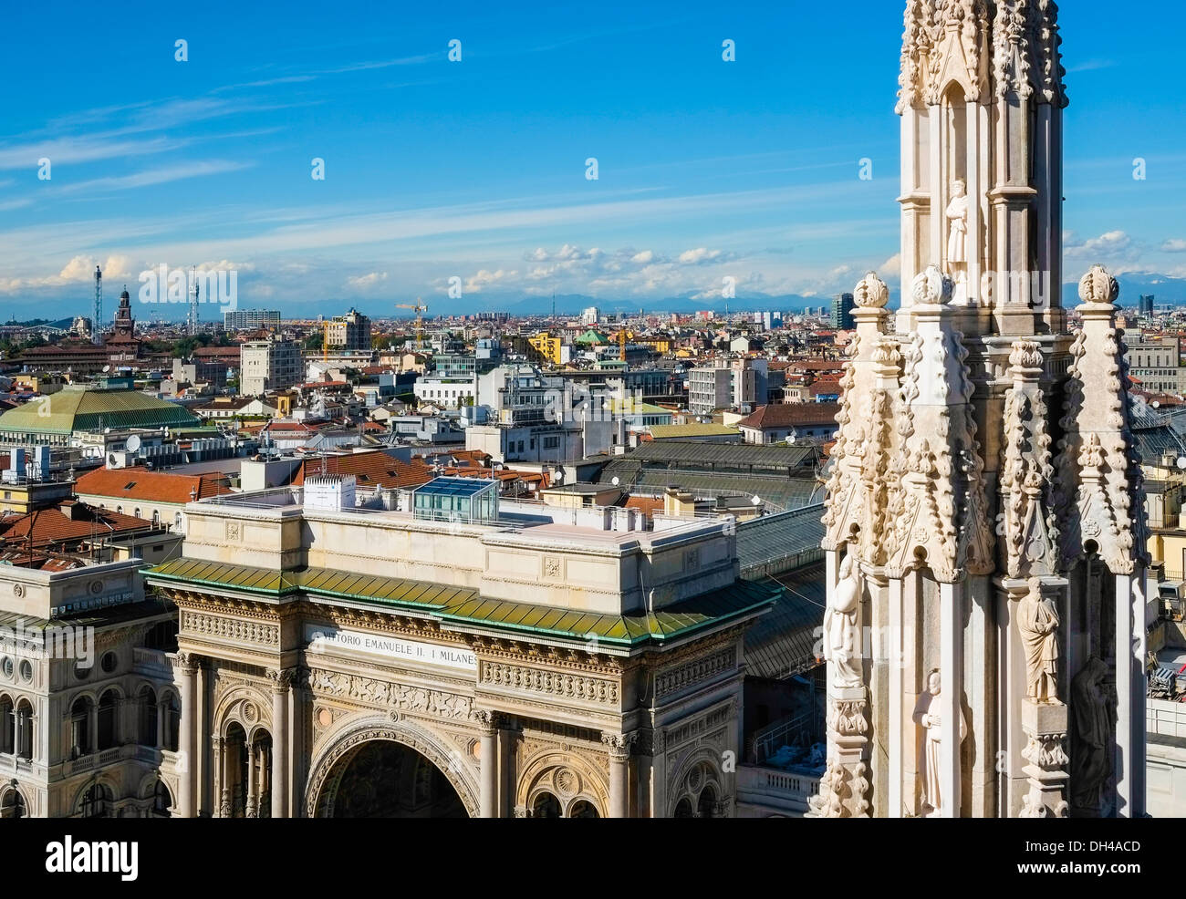 Aerial view of milan downtown with dome steeple Stock Photo - Alamy