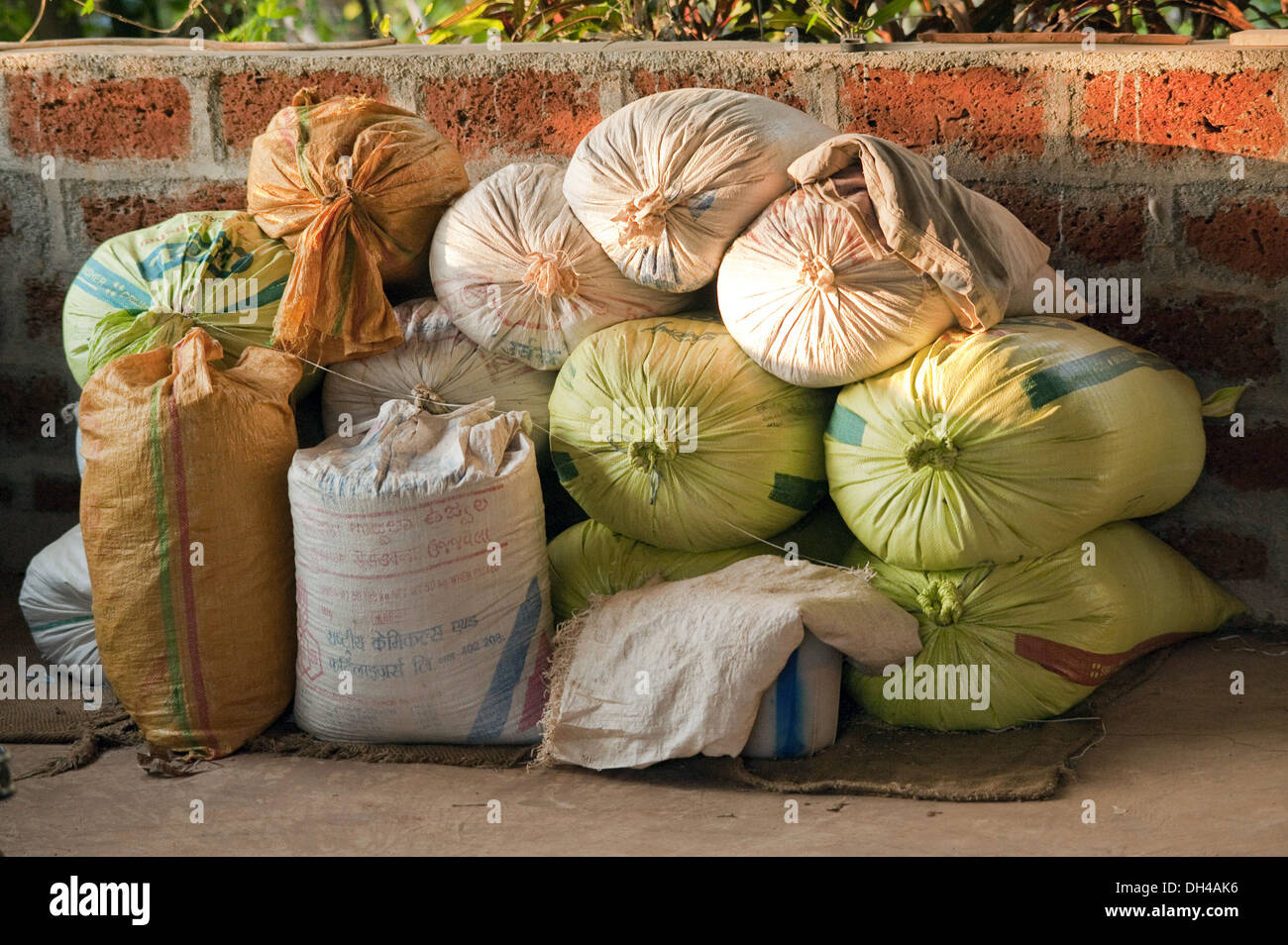 rice sacks storage Maharashtra India Asia Stock Photo - Alamy