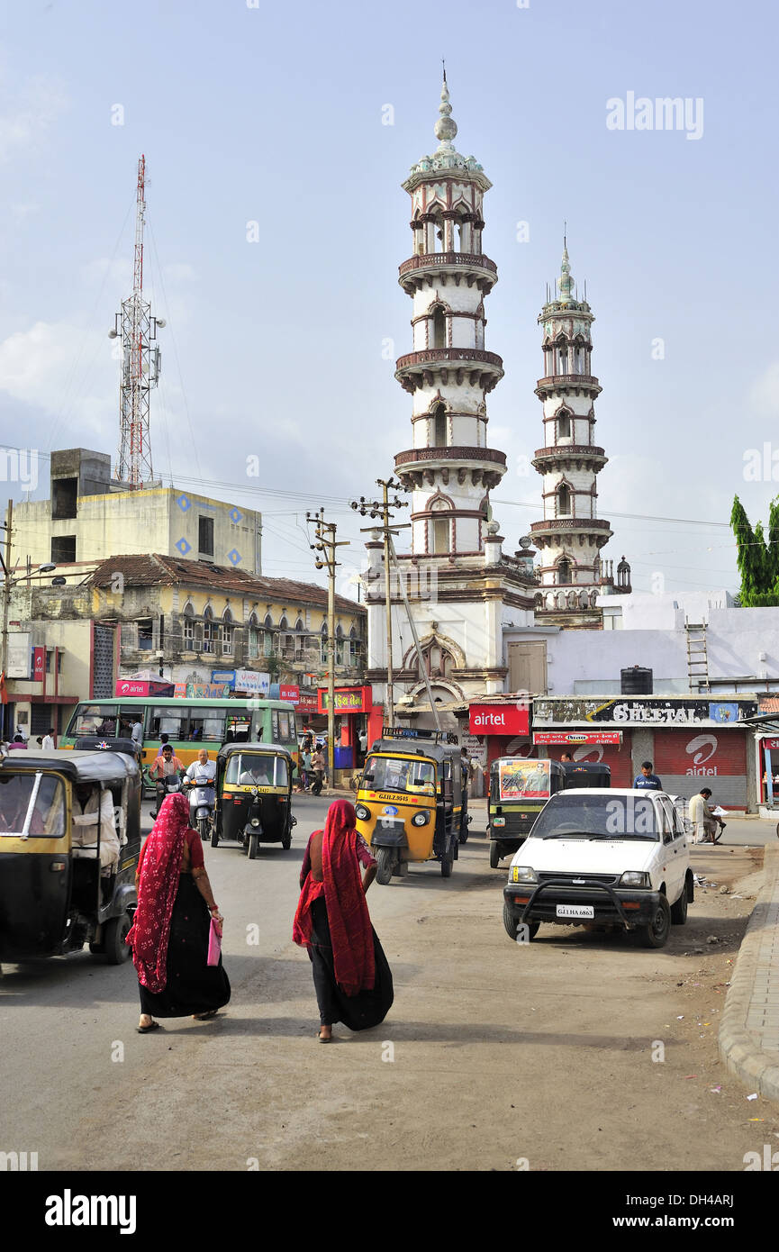 Twin minar of mosque masjid at junagadh gujarat India Asia Stock Photo ...