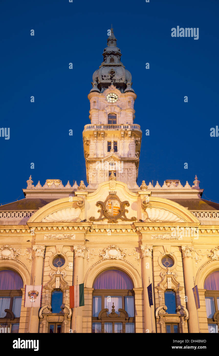 City Hall at dusk, Gyor, Western Transdanubia, Hungary Stock Photo - Alamy