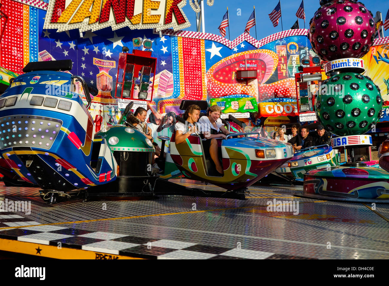Fun at the Munich beer festival Oktoberfest, Bavaria Germany Stock ...