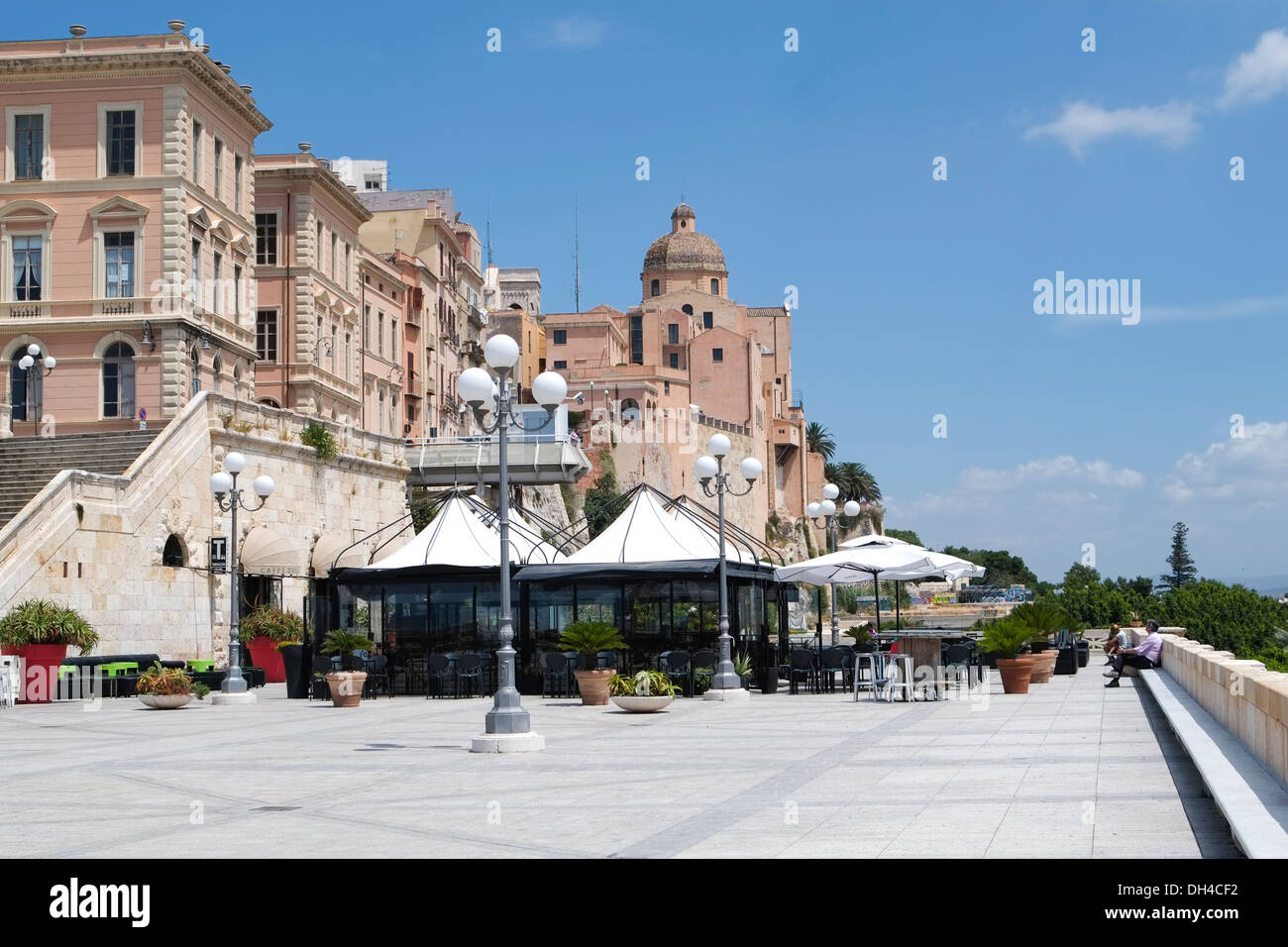 Bastione San Remy square in castello district, downtown Cagliari ...