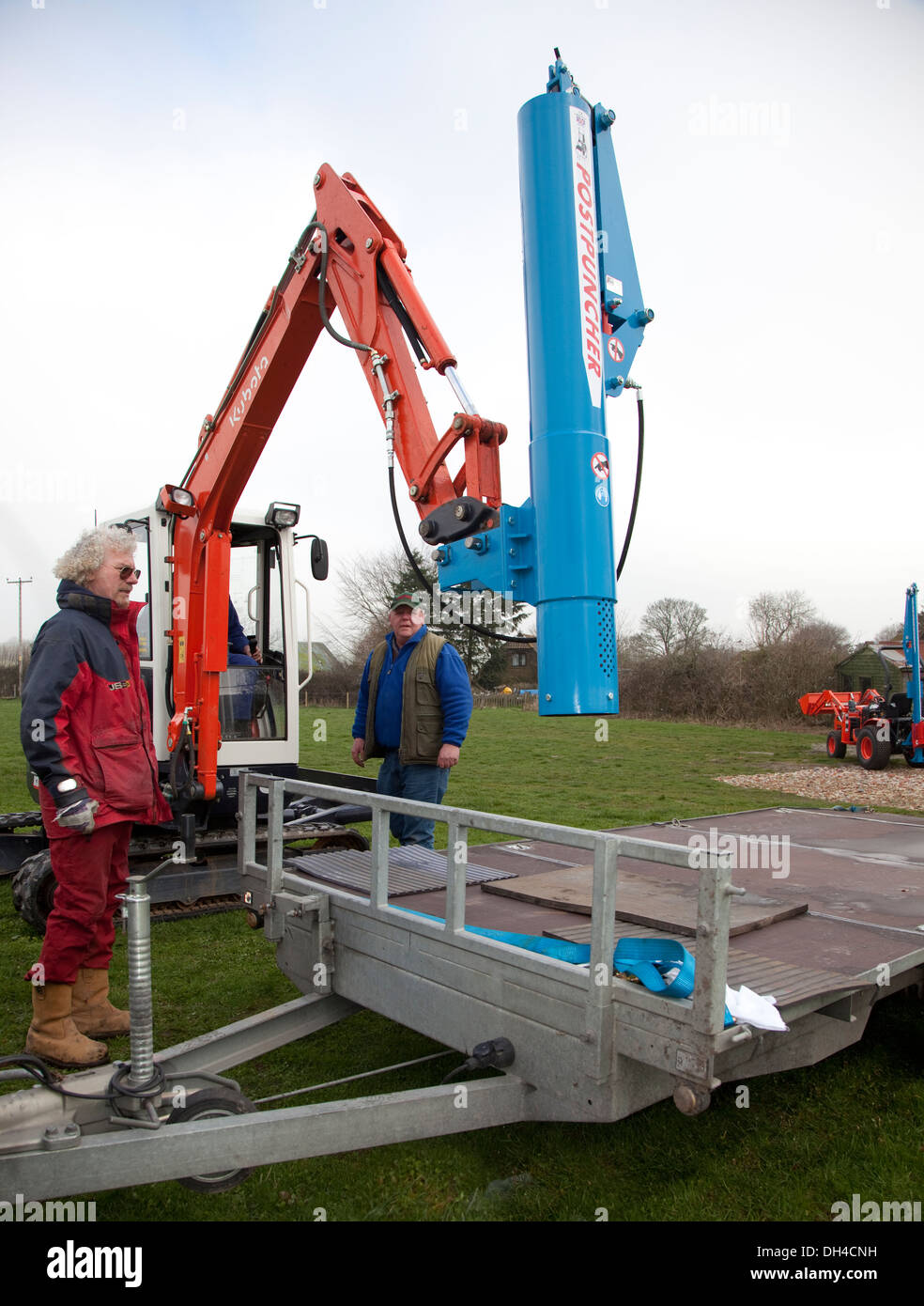 Post Puncher attachement in action UK Stock Photo - Alamy