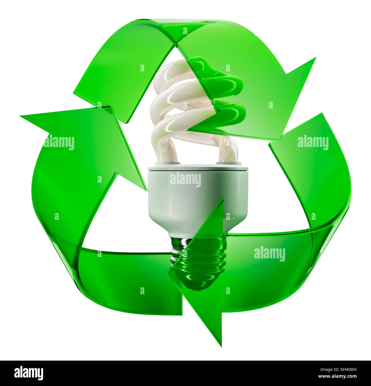 Eco sign with energy saving lightbulb Stock Photo - Alamy