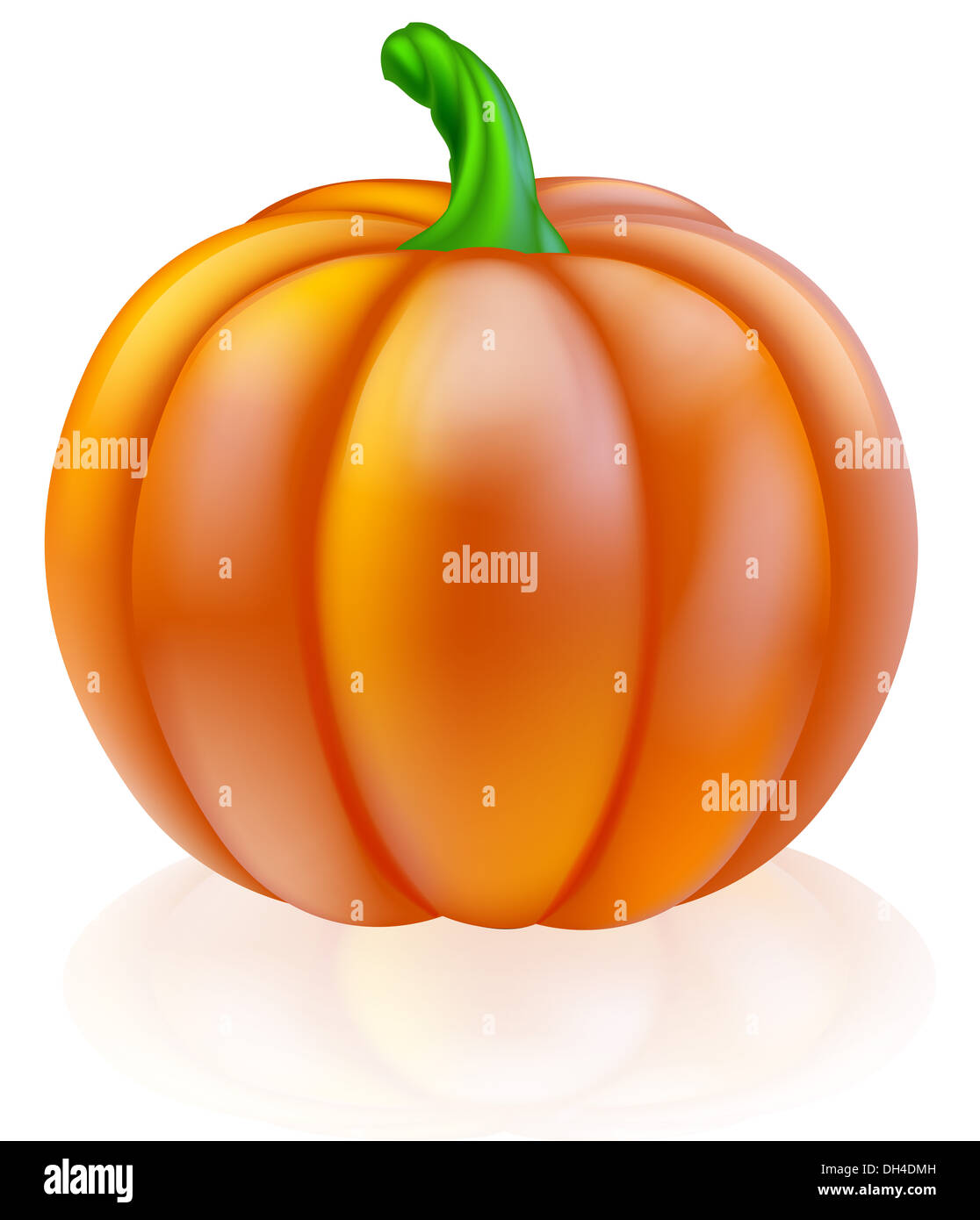 An illustration of a big shiny orange pumpkin Stock Photo - Alamy